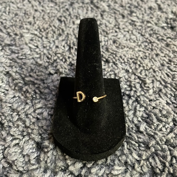 Jewelry | Symboled D Gold Toned Ring With A Gem Spot | Poshmark